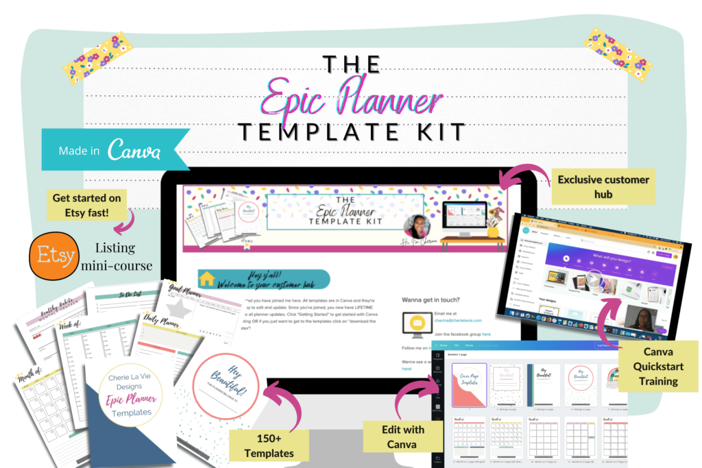 Epic Planner Template Kit Sales Page - Cherie La Vie Designs
